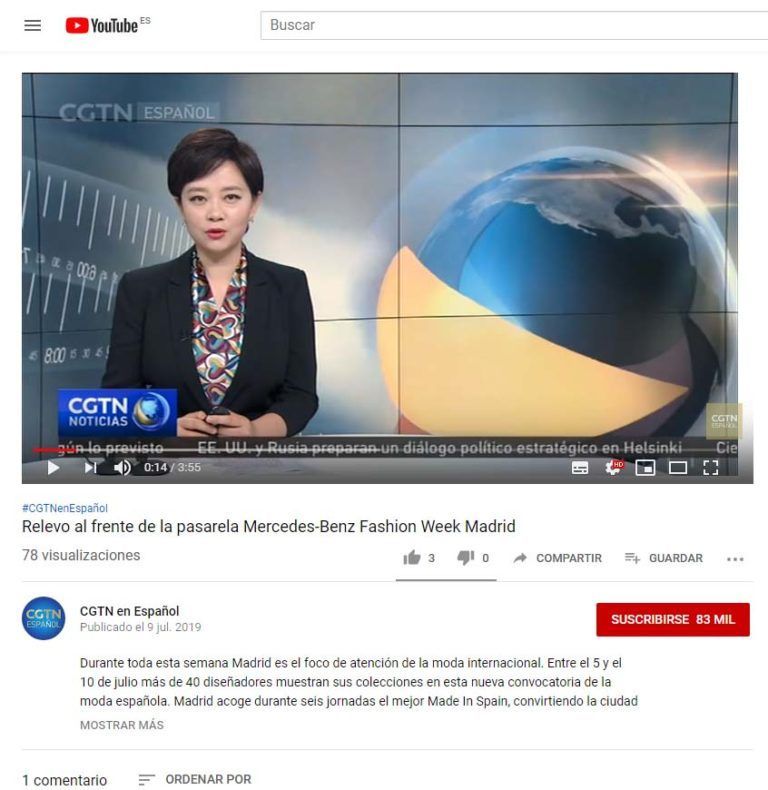 Arena Martínez Vernissage SS/2020 MBFW-MADRID en CGTN NOTICIAS Español ...